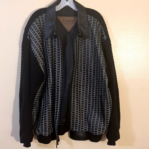 Vilanto | Sweaters | Vilanto Full Zip Sweater With Leather Accents Trim ...
